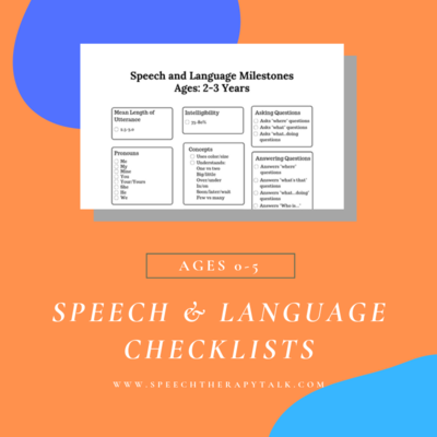 Speech-Language Checklists And More! - Speech Therapy Talk